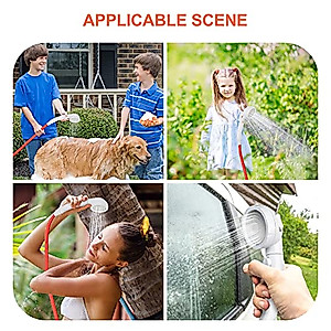 Camplux Hand Held Showerhead with ON/Off Switch, Portable Spray Shower Head, High Pressure Shower Heads with Garden Hose Quick Connector and Mounting Kits