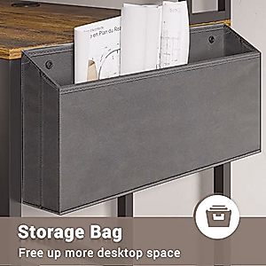 SEDETA L Shaped Desk with Lift Top, Convertible Home Office Desk, L Shaped Standing Desk with Storage Shelves, Monitor Stand, and Headphone Hook for Home Office, Rustic Brown