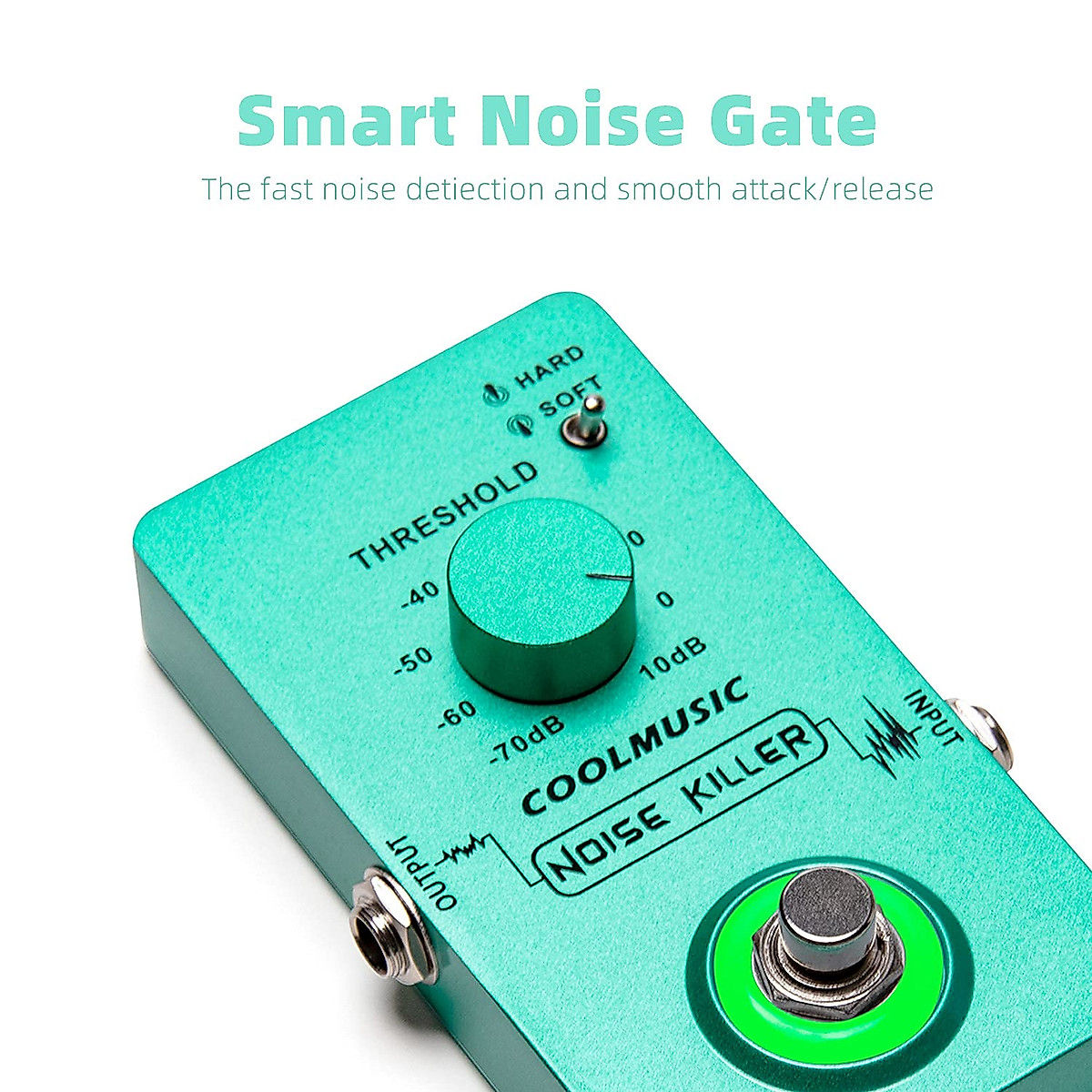 COOLMUSIC C-CS02 Noise Guitar Effect Pedal, Noise Killer Guitar Pedal Noise Suppressor Effect 2 Modes for Electric Guitar and Bass True Bypass