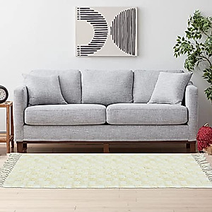 Zeeinx Boho Bathroom Rugs 2'x3' Cotton Hand Woven Area Rug with Tassels Cute Checkerboard Tufted Rug Farmhouse Throw Rug for Laundry Bedroom Living Room Entryway