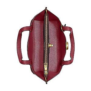 Coach Color-Block Leather Willow Tote 24 Wine One Size