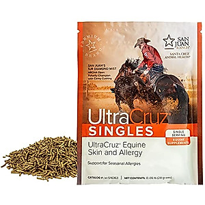UltraCruz Equine Skin and Allergy Supplement for Horses, 120 Single Servings, Pellet (60 Day Supply)
