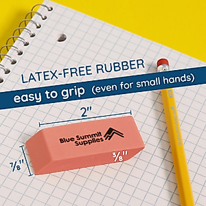 Blue Summit Supplies Pink Erasers, Bulk Erasers for Art, School, and Office Use, Classroom Set, 36 Pack