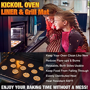 Oven Liners for Bottom of Oven 4 Pack Large Thick Heavy Duty Nonstick Teflon Oven Mat for Bottom of Electric Oven Gas Oven, Reusable Heat Resistant BPA and PFOA Free Oven Protector Liner,16x24 Inch