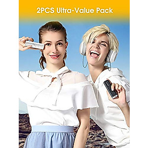 Luxtude 10000mAh Small Portable Charger with Flashlight, Mini & Lightweight Power Bank, Compact External Battery Pack Lipstick Portable Phone Charger for iPhone, Android, Samsung, etc (2 Pack 5000mAh)