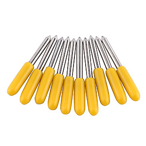 Cutter Blades 10pcs Precision Cutter Plotter Cutting Blades Cemented Carbide Blade Craft Cutter for Vinyl Cutting 30 deg 45 deg 60 deg(30°)