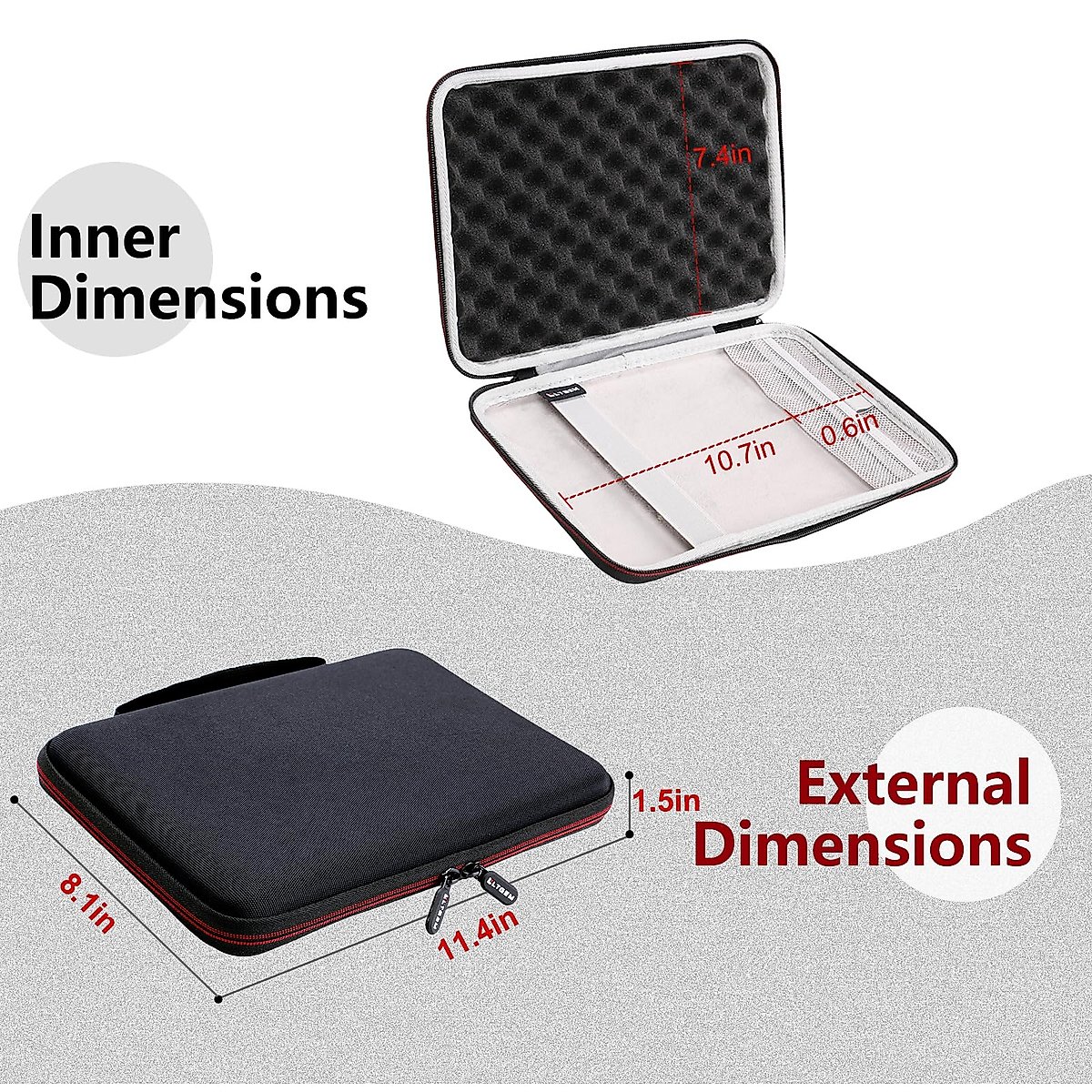 LTGEM Tablet Case for Wacom Intuos Small/Small Bluetooth Graphics Drawing Tablet fits Model # CTL4100 or XPPen Graphics Tablet fits Model # StarG640