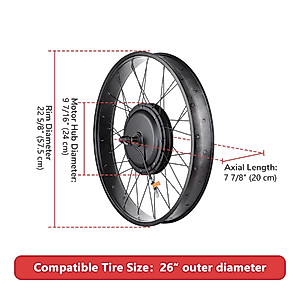 Electric Motor Bicycle Wheel Conversion Kit 26in 1000W Font Drive Controller Display Trun Bike to Ebike Electric Wheel Bicycle Modification Parts Kits (48V 1000W, 26inX4 Fat Tire Wheel Rim)