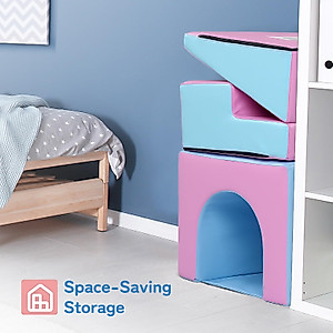 JOYMOR Indoor Soft Foam Climber Play Sets, Beginner Toddler Climber with Slide, Stairs and Ramp, Indoor Climbing Toys for Toddlers, Kids and Children