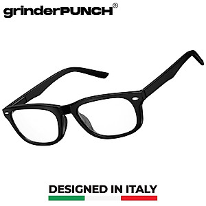 grinderPUNCH High Magnification Power Readers Slim Reading Glasses 4.00-6.00 Black/4.50