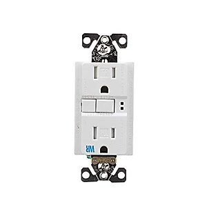 EATON TWRSGF15W Arrow Hart Tamper and Weather Resistant Duplex Gfci Receptacle, 125 Vac, 15 A, 2 Pole, 3 Wire, White