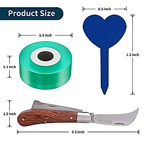 BaiCarre 102pcs Garden Tool Set,Grafting Knife is with 2-Blades Design (Curved and Straight) for Pruning,100 Pcs Plastic Plant Labels,2PCS Grafting Tape