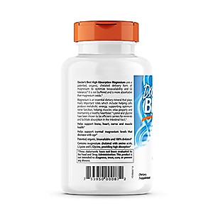 Doctor's Best High Absorption Magnesium Glycinate Lysinate, 100% Chelated, Non-GMO, Vegan, Gluten & Soy Free, 100 mg, 240 Count