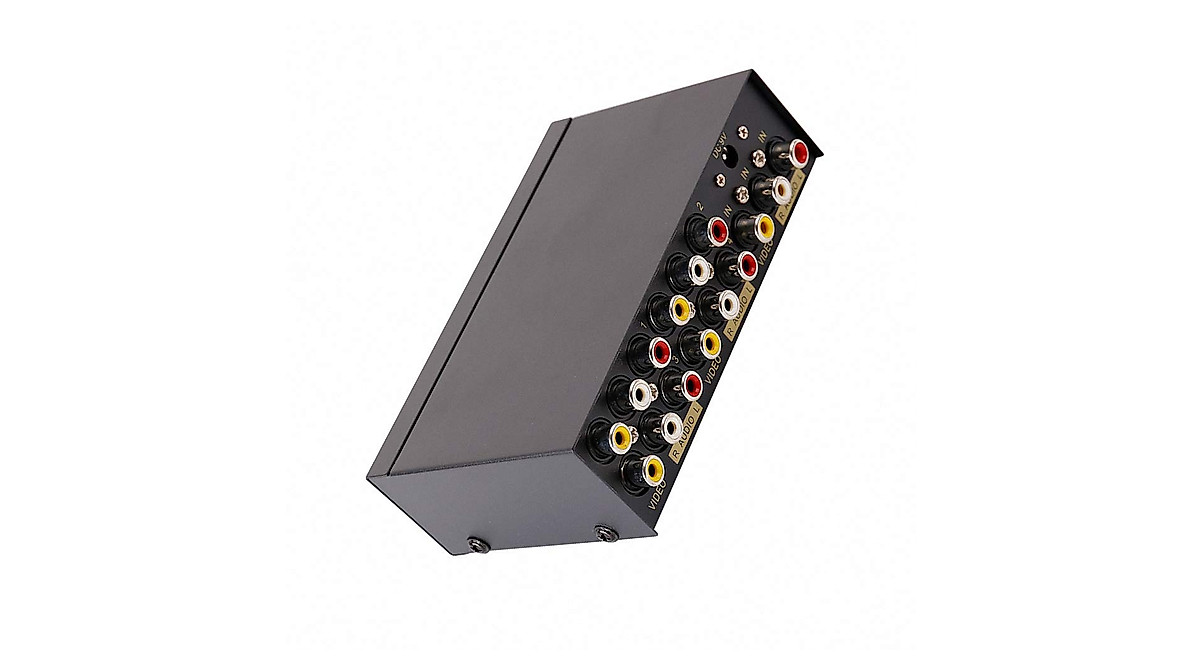 DTECH 4-Way RCA Splitter Box for Video & Audio Distribution