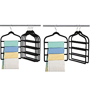 Velvet Pants Clothes Hanger Space Saving Non-Slip Pants Shorts Hanger, Myfolrena Jeans Slack Trousers Hangers Multiple Velvet Hanger Closet Organizer Storage and Organization for Jeans,Scarf,Tie
