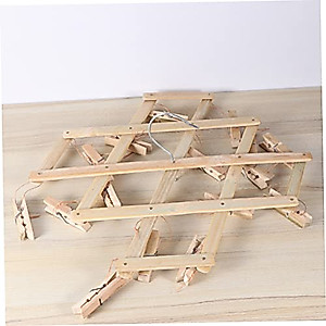 Alipis Folding Drying Rack Hangers for Clothes Dish Drying Rack Foldable Socks Hook Dryer Windproof Clothespin Hook Drying Racks for Laundry 16 Pegs Drying Rack with Swivel Hooks Hanging