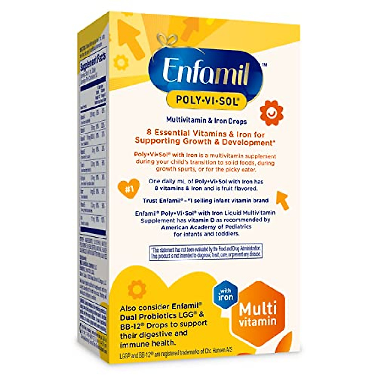 Enfamil Baby Vitamins Enfamil Poly-Vi-Sol 8 Multi-Vitamins & Iron Supplement Drops for Infants & Toddlers, Supports Growth & Development, 50 mL Dropper Bottle (Packaging May Vary)