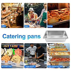 Carivia 6 Pack Full Size Steam Table Pans,Stainless Steel Hotel Pan,1/1 6 Inch Deep Anti Jam Commercial Table Pan,20.8" L x 13" W Catering Pans Food Pans for Hotels, Restaurants and Home Use