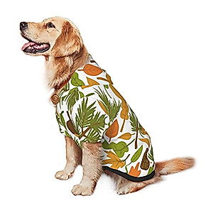 Large Dog Hoodie Squirrel-Pine-Cone-Nuts Pet Clothes Sweater with Hat Soft Cat Outfit Coat Xx-Large