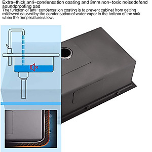 33x22-Inch Gunmetal Black Drop In Kitchen Sink - VOKIM 33 Inch Single Bowl 16 Gauge Stainless Steel Sink with Cutting Board & Strainer