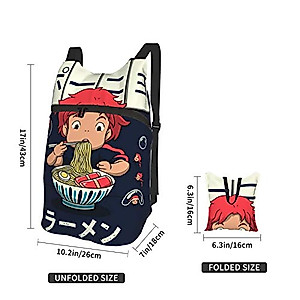 Grateful Wears Ponyo Goldfish Ramenhiking Backpack Men and Women Waterproof Portable Folding Backpack Travel Sports Shopping Ultra Light Leisure Bag