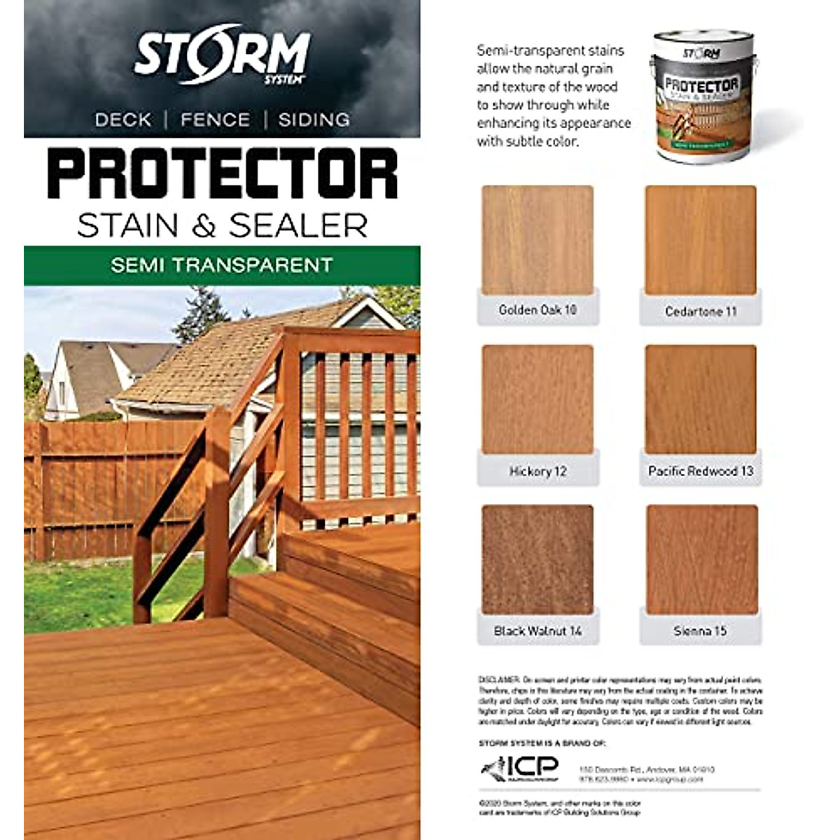 Storm System Protector - Cedartone, 1 Gallon, Protects Outdoor Wood from Water & UV Rays, Siding, Fence & Deck Stain and Sealer, Outdoor Wood Stain and Sealer