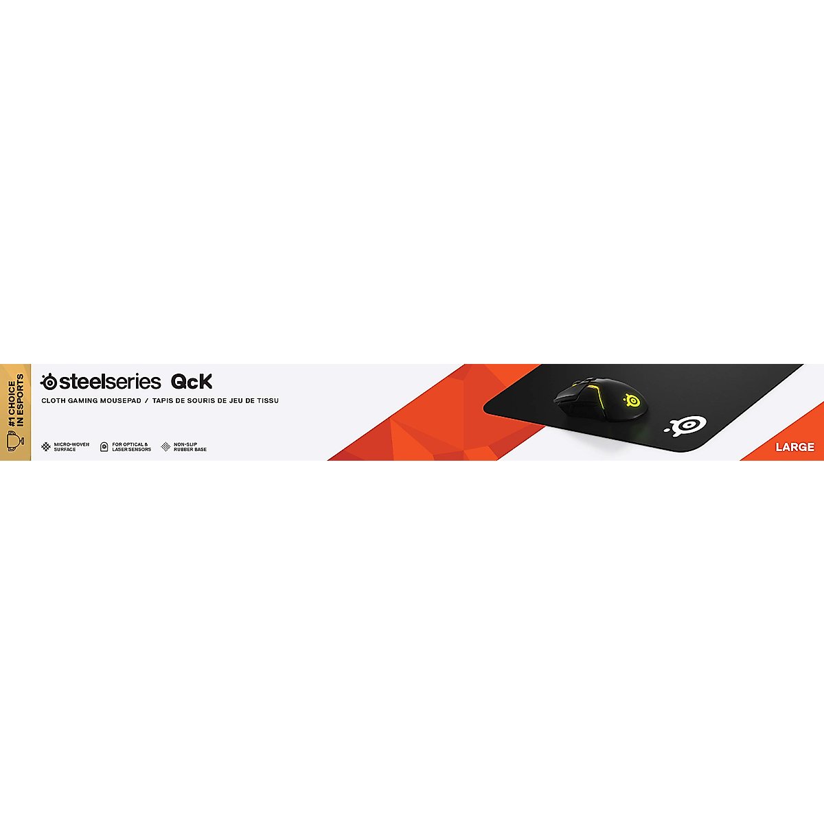 SteelSeries QcK Gaming Mouse Pad - Large Cloth - Optimized For Gaming Sensors