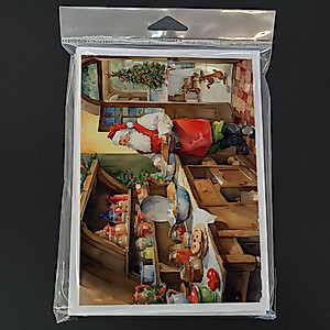 Caroline's Treasures DAC3310GCA7P Cookies with Santa Claus Greeting Cards Pack of 8 Blank Cards with Envelopes Whimsical A7 Size 5x7 Blank Note Cards