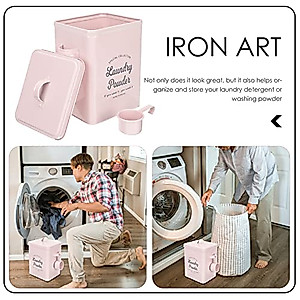 Cabilock 1 Set Laundry Powder Container with Lid Iron Washing Powder Bucket Laundry Powder Holder