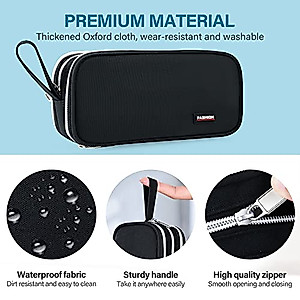 Vakoo Pencil Case, Big Capacity Pencil Pouch with 3 Compartments, Stationery Storage Box Makeup Bag School Office Supplies for Girls, Boys, Teenagers, Students - Black
