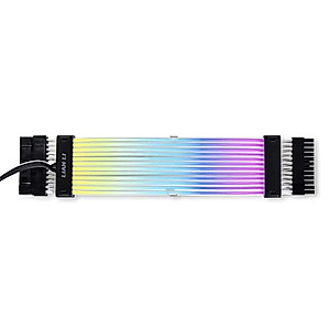Lian Li Strimer Plus V2 24 Pin (PW24-PV2) -Addressable RGB Power Extension Cable (Strimer L-Connect 3.0 Controller Included) - for Motherboard Connector, PW24-PV2 BLACK