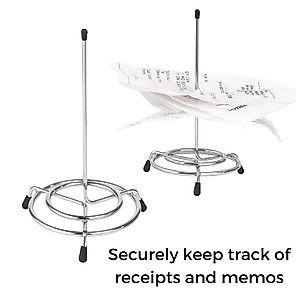 1InTheOffice Receipt Holder, Ticket Stabber, Receipt Holder Spike, Chrome, 6 Pack