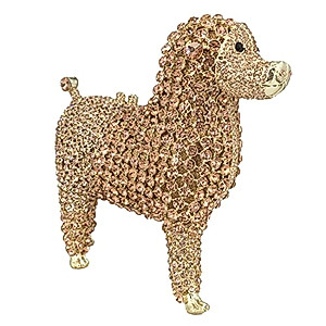 Novelty Design Poodle Puppy Dog Women Crystal Cluch Evening Bags Party Dinner Handbags