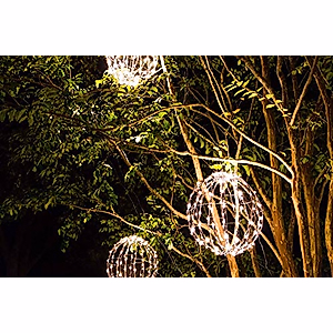 Elf Logic - 16" Outdoor LED Light Ball Hanging Tree Globe Light - Outdoor Holiday Light Ball Decor (16" Ball Plug in)