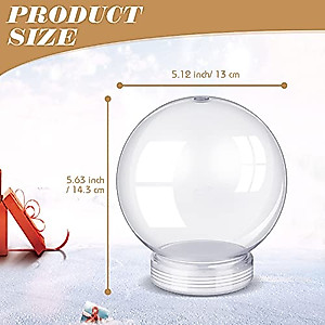 30 Pieces DIY Clear Plastic Water Globe Snow Globe 5 Inch Clear Snow Globe with Screw Off Cap for DIY Crafts Christmas Home Decoration