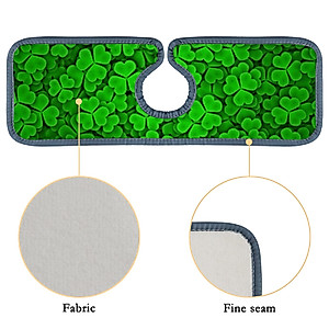Kitchen Faucet Mats 2 Pieces Happy St Patrick's Lucky Shamrock Faucet Sink Splash Guard Bathroom Counter and RV,Absorbent Faucet Counter Sink Water Stains Preventer