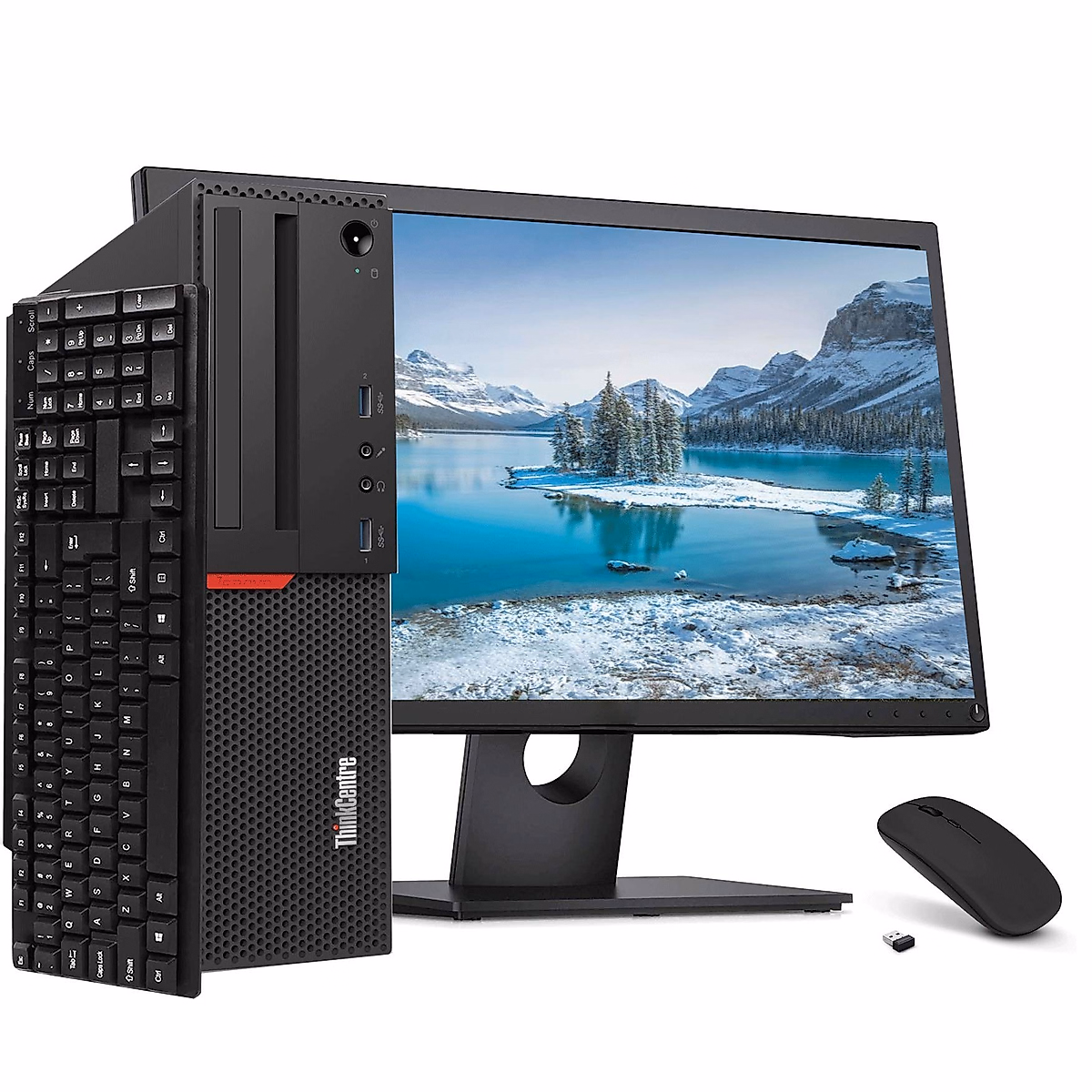 Lenovo M700 SFF Computer Desktop PC, Intel Core i5 6500 Processor, 8GB Ram, 128GB M.2 SSD, 500GB Hard Drive, Wireless Keyboard & Mouse, 19" FHD Monitor, WiFi | Bluetooth, Win 10 Pro (Renewed)