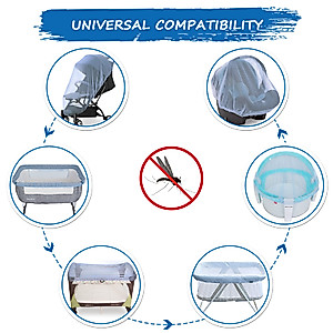 Mosquito Net for Stroller Baby Mosquito Net Perfect Bug Net for Strollers, Bassinets, Cradles, Playards, Pack N Plays and Portable Mini Crib, Baby Insect Netting, Blue