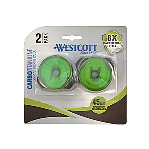 Westcott CarboTitanium 45mm Rotary Replacement Blade, 2-Pack