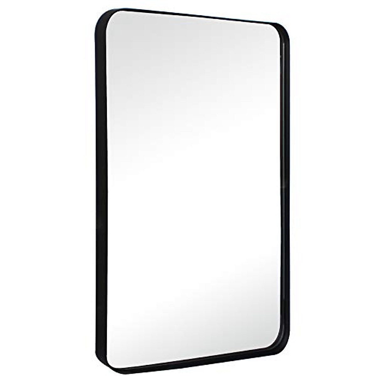 GRACTO 24x36 inch Black Stainless Steel Metal Framed Bathroom Mirror for Wall Rounded Rectangular Bathroom Vanity Mirrors