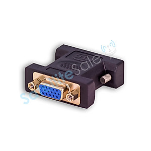 SatelliteSale Uni-Directional Male DVI-I to Female VGA Adapter 1080p Full HD PVC Black Converter