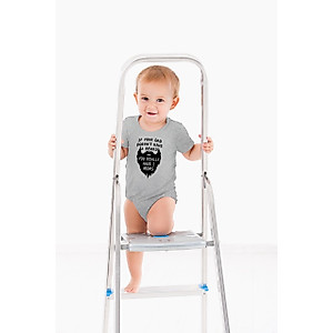 AW Fashions If your Dad Doesn't Have a Beard You Have 2 Moms Bodysuit Funny Baby Girl or Boy Outfit Romper (6 Months, Sports Grey)