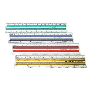 6 inch Rulers | 15 cm Rulers | Transparent Plastic Ruler | Pack of 12 of Premium Quality Rulers | Yellow, Green, Red and Blue