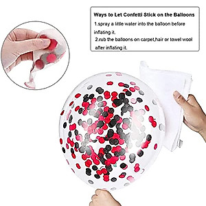 Red Black Balloons Garland Arch Kit - 120Pcs Black Red Confetti Latex Party Balloons for BBQ Mother's day Graduation Baby Shower Birthday Party Decorations