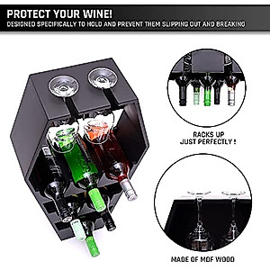 HippoProof Coffin Wine Rack Countertop - Wood Coffin Rack for Kitchen or Living Room - Black Wooden Coffin Shelf Bottle Holder - Gift on Any Occasion, Length: 7 inches , Height: 25 inches x 15 inches