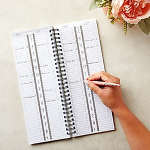 Juvale 200 Page Salon Appointment Book for Hair Stylist, Undated, Daily Planner, Hourly Spiral Book, Marble Design, 2 Columns (14 x 5 In)