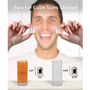 Joy Pebble Ice Makers Countertop, Portable Ice Maker Machine with Ice Scoop and Basket, 25lbs/24Hrs, 6 Mins/9 Pcs Bullet Ice,2 Ice Sizes(S/L), Handheld Ice Maker for Kitchen/Home/Party