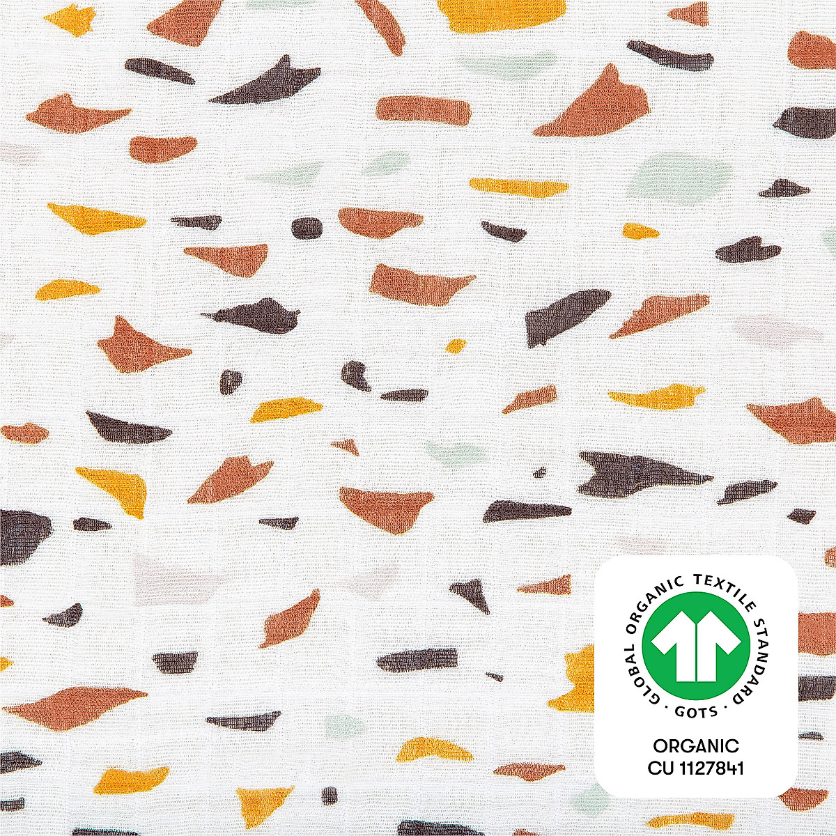 Babyletto 100% Organic Cotton Mini Crib Sheet, GOTS-Certified, Fitted 360°, Ultra-Soft and Breathable Muslin - Terrazzo