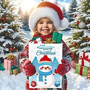 GonLei 4Pack 13" Large Christmas Gift Bags with Tissue Paper,Xmas Gift Bag for Presents,Assorted Christmas Tote Bags Bulk for School Family Holiday Party