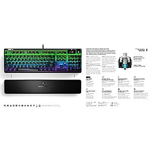 SteelSeries Apex Pro Mechanical Gaming Keyboard, Adjustable Actuation Switches, OLED Display, Red Switches, French AZERTY Layout